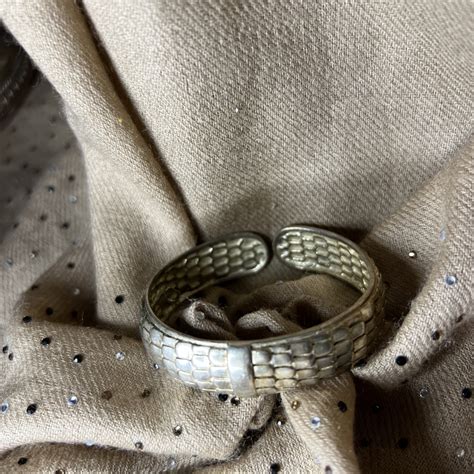 Mark Wasserman Samara Silver Bracelet Cuff Stamped Mw Gem