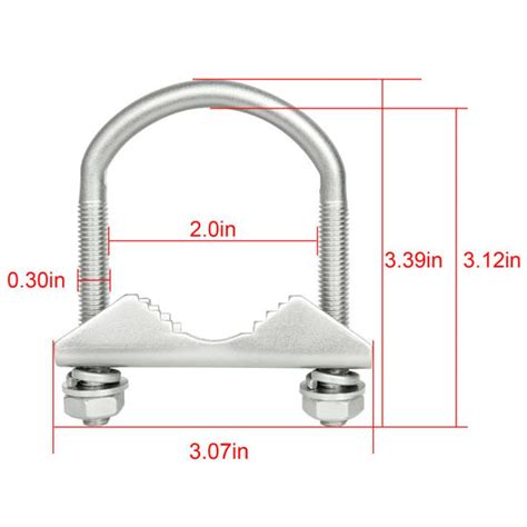 Getuscart Xrds Rf Antenna Mount Clamp U Bolt 2 Pcs Antenna Mast Clamp