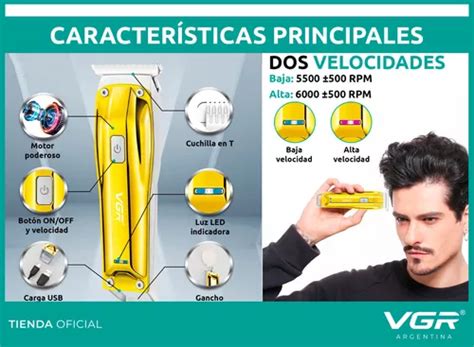 Maquina Corta Pelo Trimmer Vgr V 955 Patillera Recargable Dorado VGR