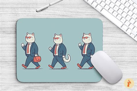 Mouse Pad Funny Cats Wearing Suits By Mulew Art Thehungryjpeg