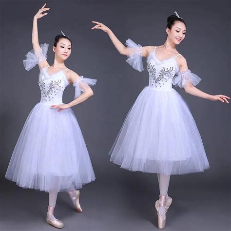Romantic White Swan Lake Platter Swan Ballet Dress For Adults Classical