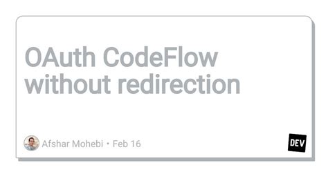 oauth codeflow without redirection r devto