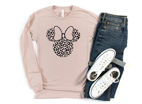 Leopard Minnie Mouse Long Sleeve Shirt Animal Print Long Sleeve Shirt