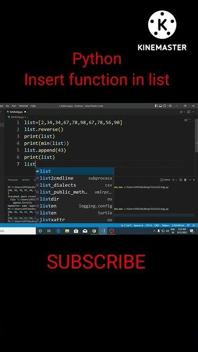 python programming insert function of list hindi python