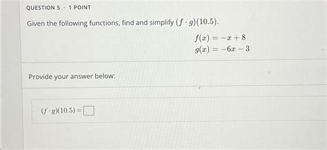 solved question 5 1 ﻿pointgiven the following functions