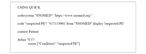 Suspected Pulmonary Embolism Clinical Quality Language CQL File