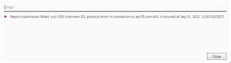 error report submission failed curl 35 unknown ssl protocol error