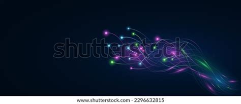 Glowing Neural Connectors Connect Artificial Intelligence Stock Vector