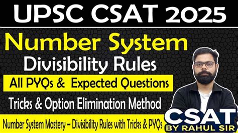 upsc csat 2025 number system divisibility rules all pyqs