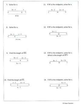 Geometry Segment Addition And Midpoint Worksheet And Lesson TPT