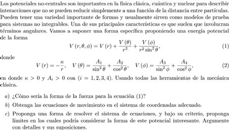 Los Potenciales No Centrales Son Importantes En La Chegg