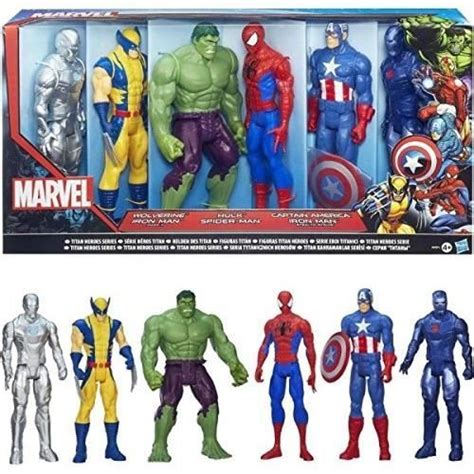 SUPER PACK 6 FIGURINES MARVEL AVENGERS RASSEMBLEMENT 30 CM WOLVERINE