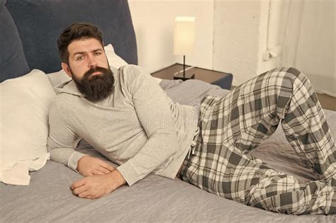 Just One More Minute In Bed Energy And Tiredness Bearded Man Hipster