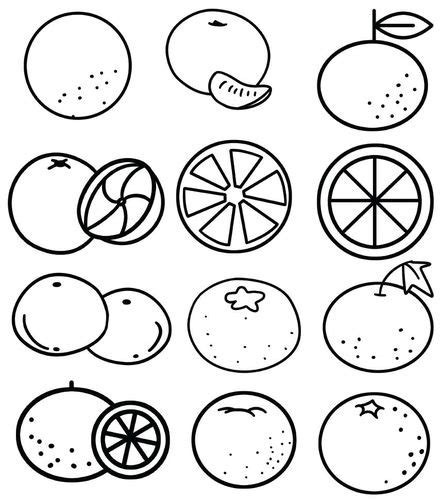 橙子切开的简笔画 简笔画图片大全 普车都