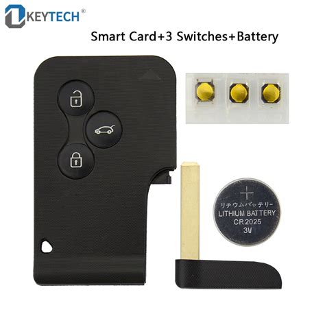 OkeyTech Smart Card For Renault Clio Logan Megane Koleos Scenic Card Case Black Car Key Fob