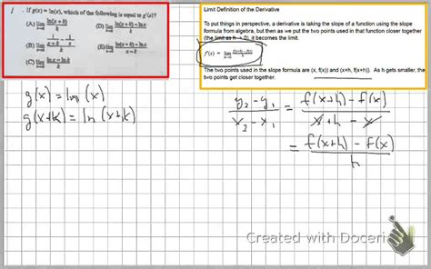 Calculus If G X Ln X What Is G X YouTube