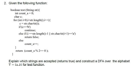 Solved Given The Following Function Boolean Test String Chegg