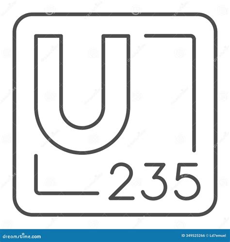 Radioactive Element Uranium 235 Line Icon Atomic Energy Concept Vector Graphics Uranium