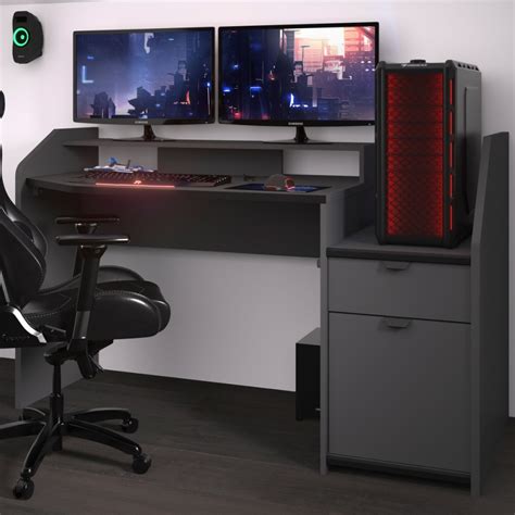 Setup Medium Grey Gaming Desk