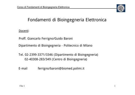 Fondamenti Di Bioingegneria Elettronica Progettoatenait