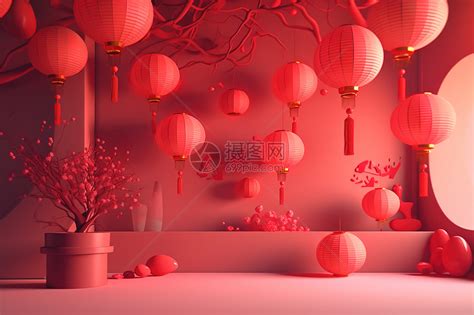 红色灯笼背景平台插画图片下载 正版图片402457597 摄图网