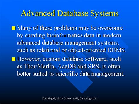 Advanced Database Systems
