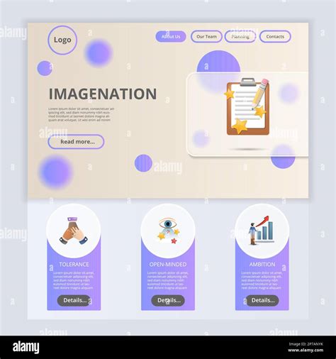 Imagination Flat Landing Page Website Template Tolerance Open Minded Ambition Web Banner