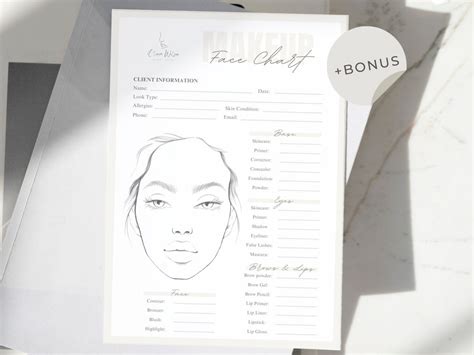 Makeup Artist Face Chart Template Makeup Consultation Form Makeup