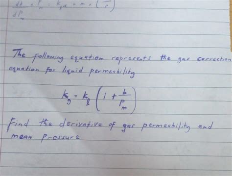 Solved The Following Equatiom Represents The Gas Correction