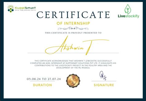 Internship Machinelearning Ai Kuppismartsolutions Careergrowth Learningjourney Akshwin T