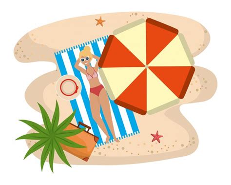 Premium Vector Girl With Swim Wear