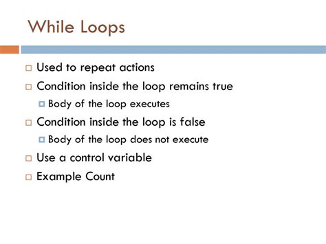 while loops chapter ppt download