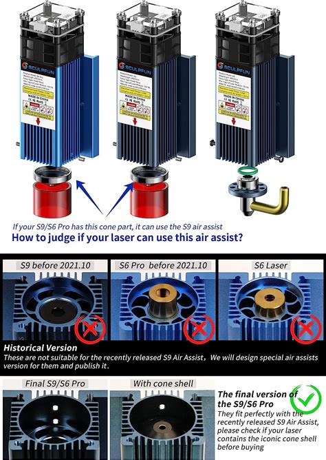 Buy Sculpfun S9 Air Assist Kit High Speed Full Metal Air Assist Nozzle