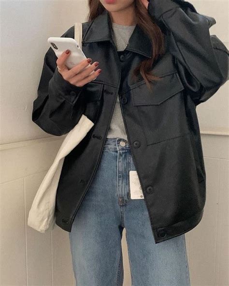 코디북 요즘 유행하는 레더자켓 라이더자켓 오버핏 코디