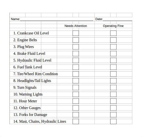 Excel Checklist Templates