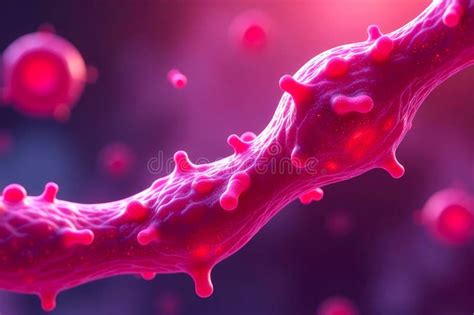 Close Up Of Flowing Molecules Under Microscope Medicine Research