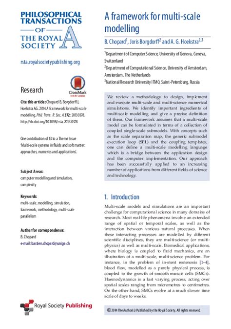 a framework for multi scale modelling