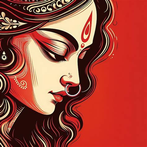 Premium Photo Navratri Mata Rani Face Illustration