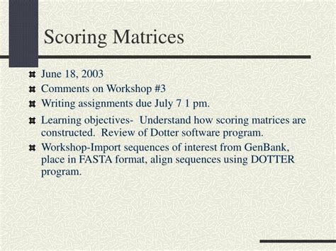 PPT Scoring Matrices PowerPoint Presentation Free Download ID 293784