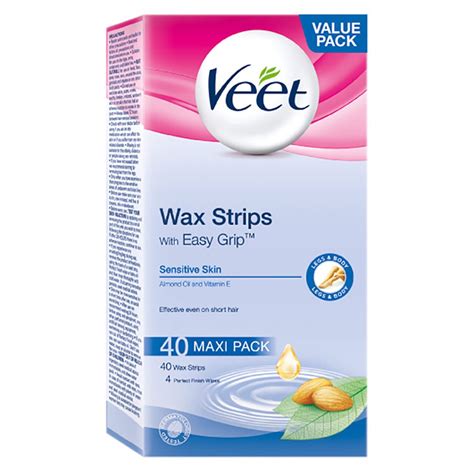 Veet Wax Strips With Easy Grip For Sensitive Skin Maxi Pack Adore