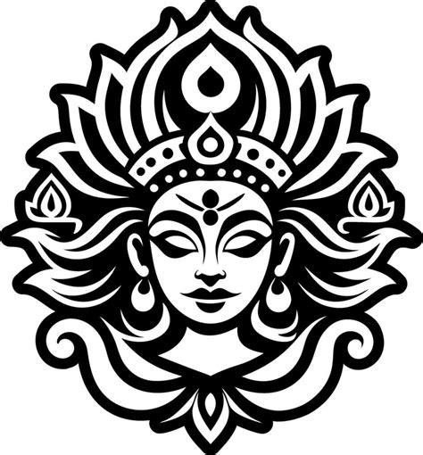 A Solid Style Icon Of Hindu Goddess Tattoo 58751663 Vector Art At Vecteezy