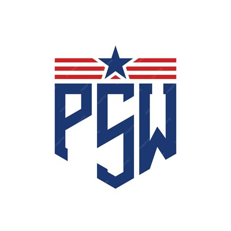 Premium Vector Patriotic Psw Logo With Star And American Flag Straps