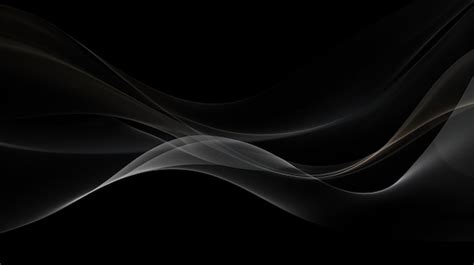 Черный фон обои абстрактные волны ИИ сгенерированное изображение