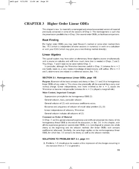 Ch03 Kreyszig Chapter 3 Higher Order Linear Odes This Chapter Is