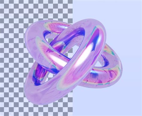Premium Psd A Pink And Blue Balloons Holographic 3d Objects Torus