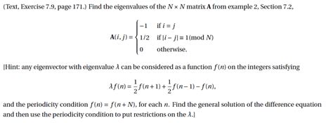 Find The Eigenvalues Of The N Times N Matrix A From Chegg Com