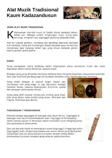 DOCX Alat Muzik Tradisional Kaum Kadazandusun DOKUMEN TIPS