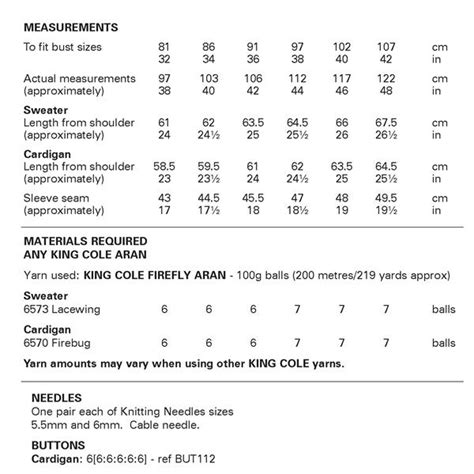 King Cole Pattern 6447 Sweater And Cardigan In Firefly Aran Ireland