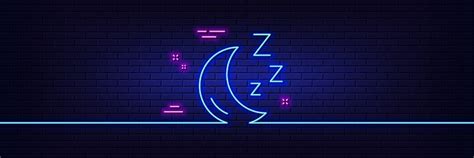 달 선 아이콘입니다 수면 Zzz 기호 네온 라이트 글로우 효과 벡터 잠자기에 대한 스톡 벡터 아트 및 기타 이미지 잠자기