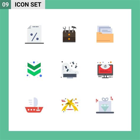 9 Universal Flat Color Signs Symbols Of Configuration Instrument Folder